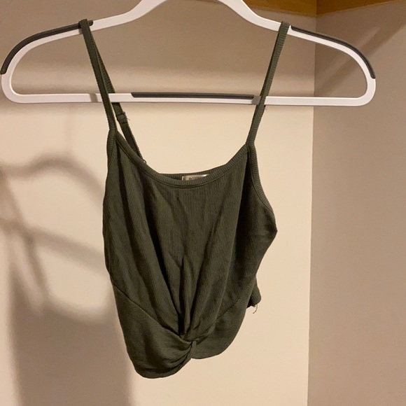 Tilly's | Tops | Army Green Knotfront Cropped Top | Poshmark